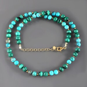 Natural Malachite Necklace - Natural Turquoise Necklace , Multi Stone ...