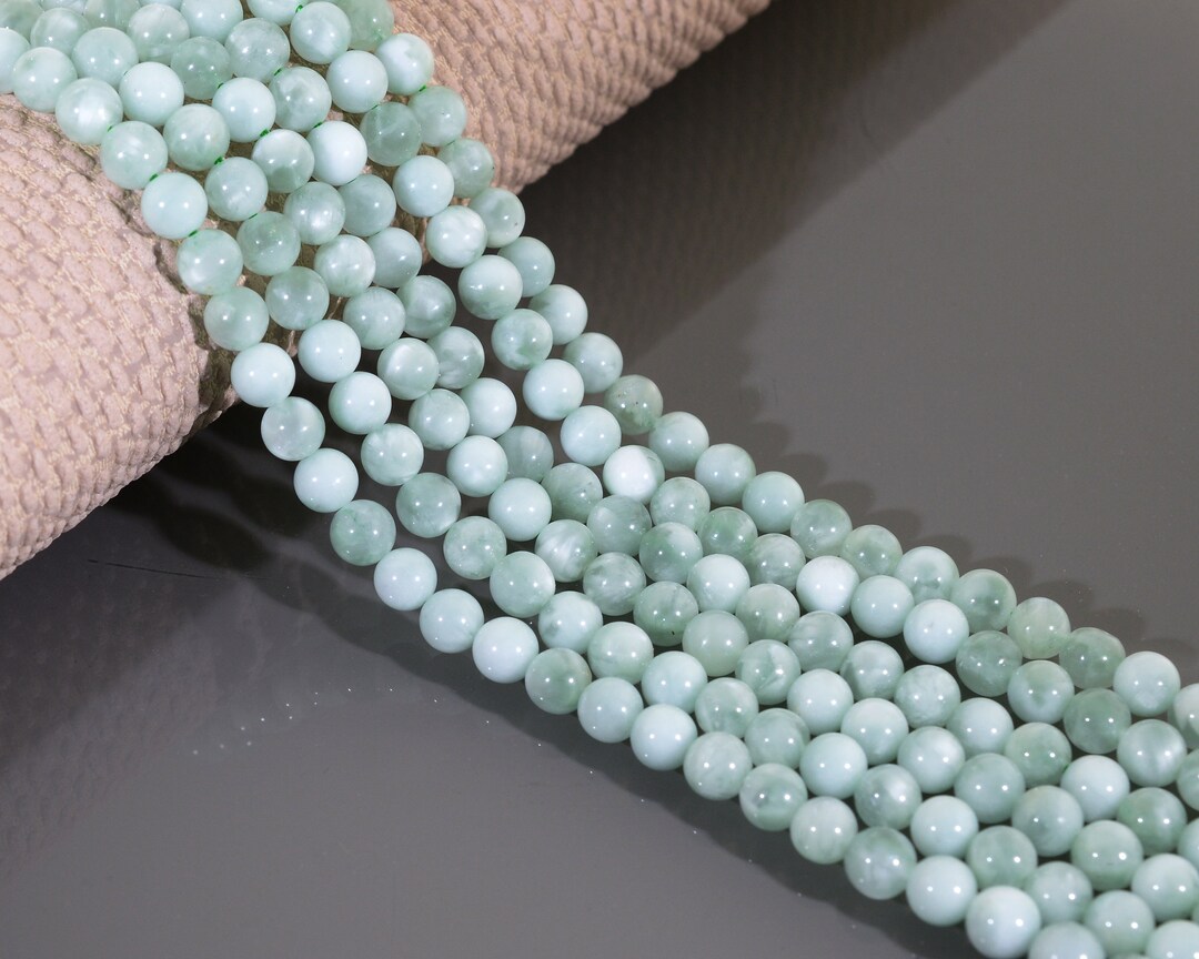 Green Angelite Bead, Natural Stone Green Angelite Round Beads, Stone ...