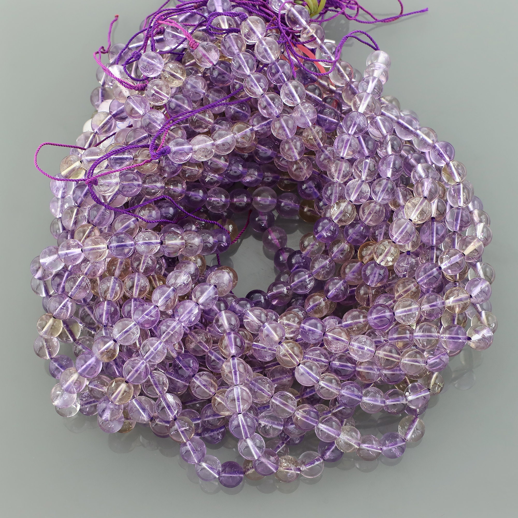 Smooth Round Ametrine Stone Bead Natural Ametrine Gemstone - Etsy Australia