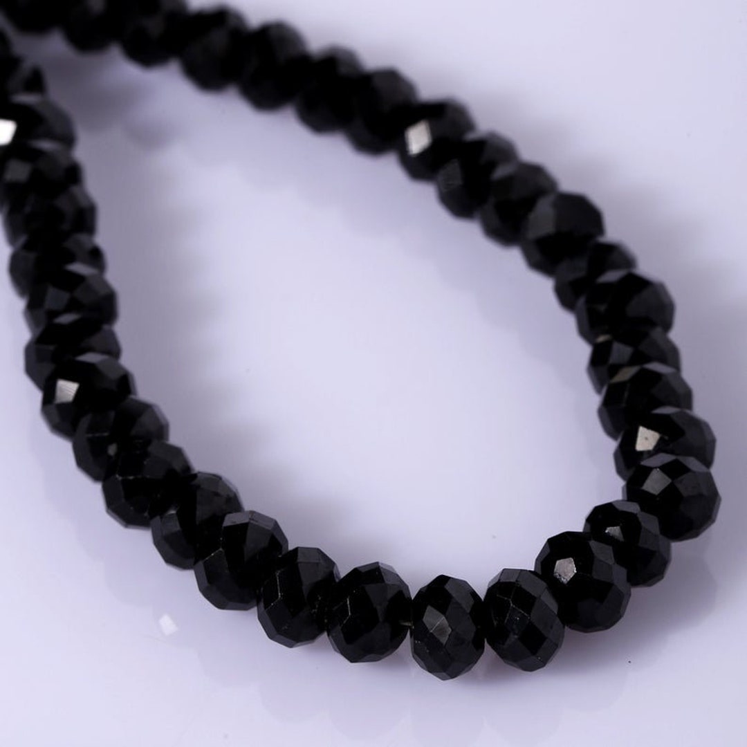 Natural Black Spinel Stone Necklace Jewelry Black Spinel Faceted Stone ...