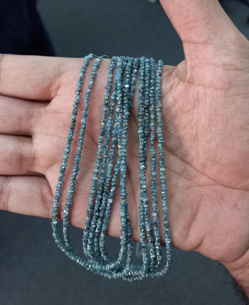 Natural Blue Diamond Beads, Loose Gemstone Beads, Diamond Strand Raw ...