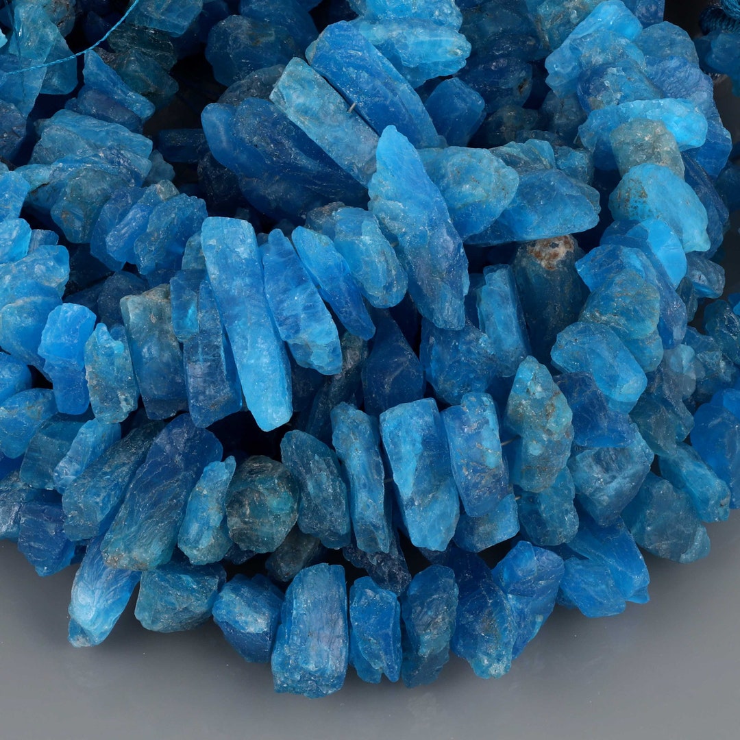 Neon Apatite Gemstone Raw Nugget Stone Apatite Stone Beads - Etsy