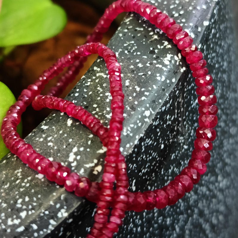 Ruby Beads Necklace - Etsy