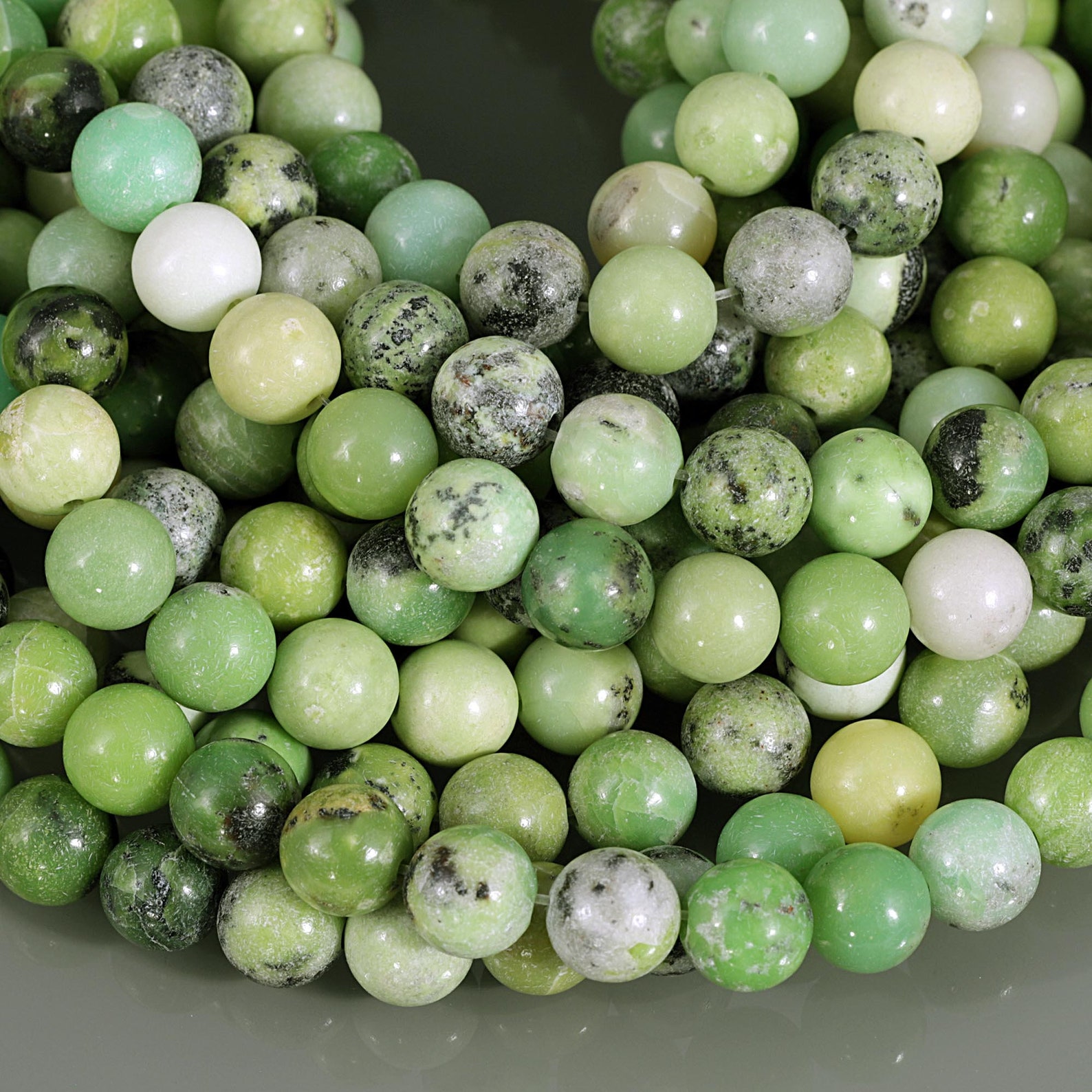 Green Serpentine Beads Strand / Smooth Round Serpentine - Etsy UK