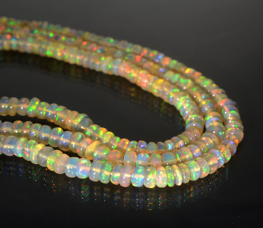 Ethiopian Opal Stone Beads, Yellow Opal Stone Smooth Roundel Opal Stone ...