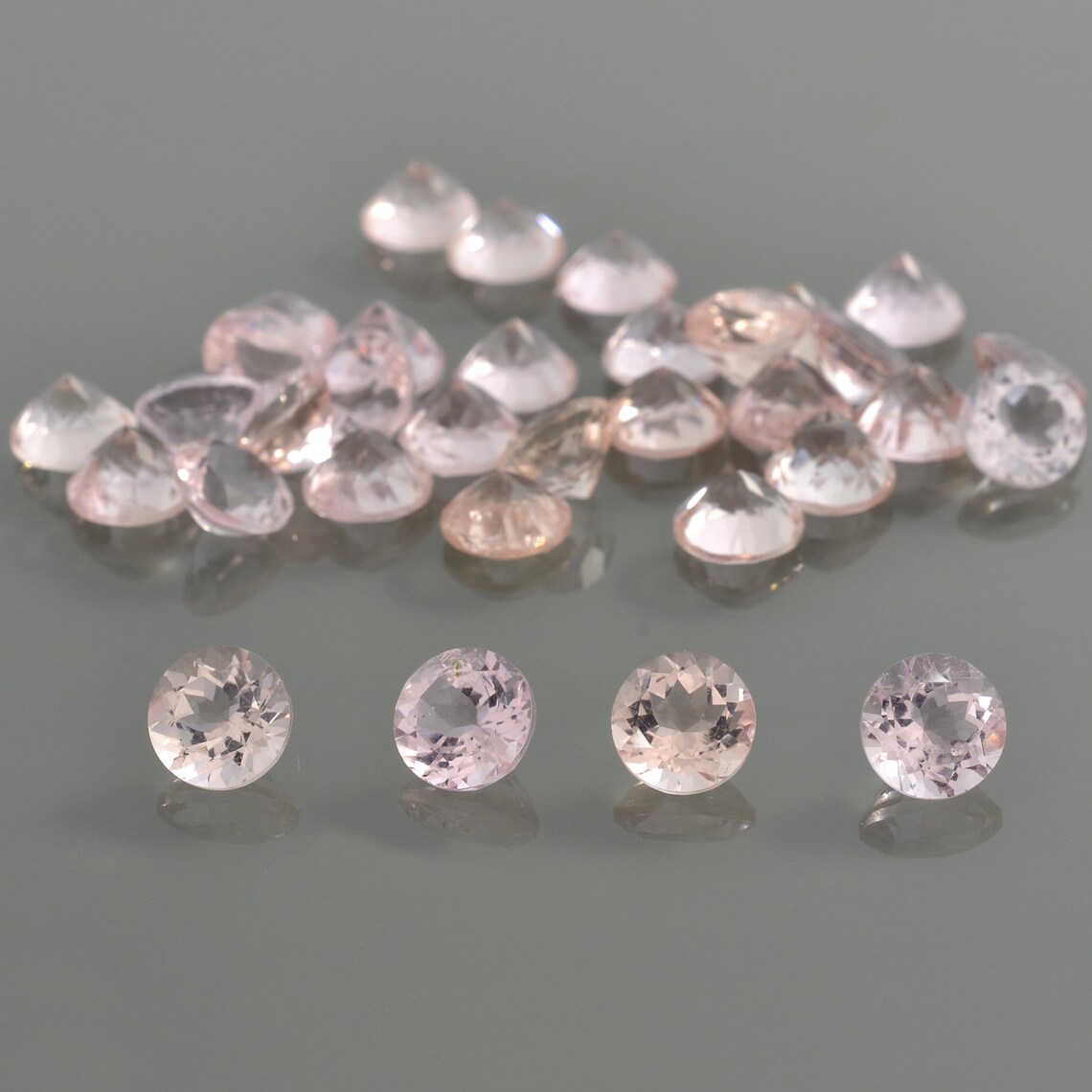 Faceted Morganite Stone Round MM Size Morganite Gemstone - Etsy