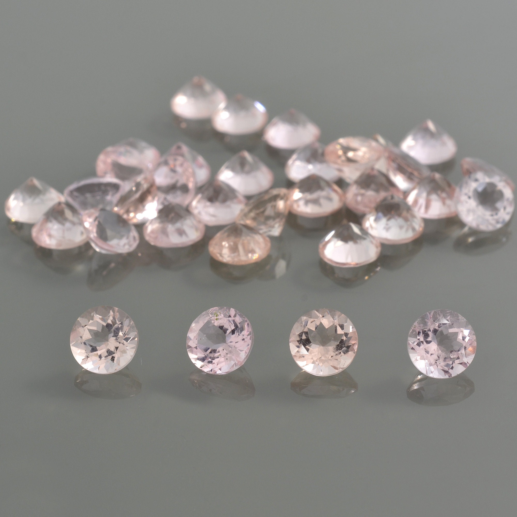 Faceted Morganite Stone Round MM Size Morganite Gemstone - Etsy
