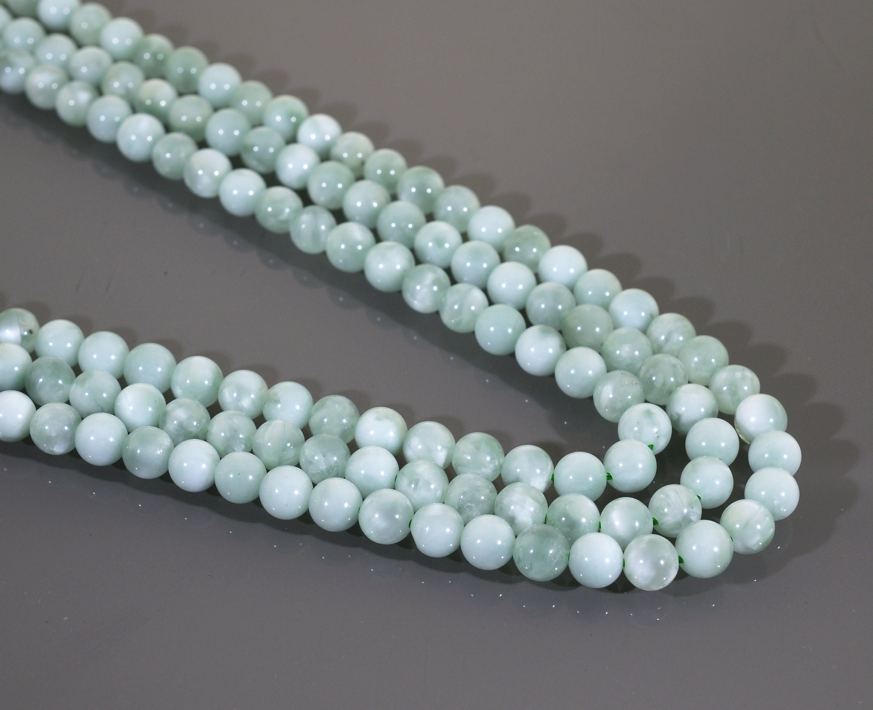 Green Angelite Bead Natural Stone Green Angelite Round Beads - Etsy