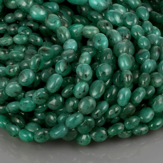 Loose emerald stone beads 100%natural emerald stone strand | Etsy
