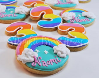 Classic Rainbow Sugar Cookies birthday, Showers, Party Favors - Etsy
