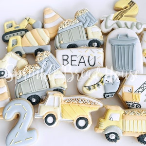 Customizable Construction Party Cookies - Birthday Garbage Truck Party ...