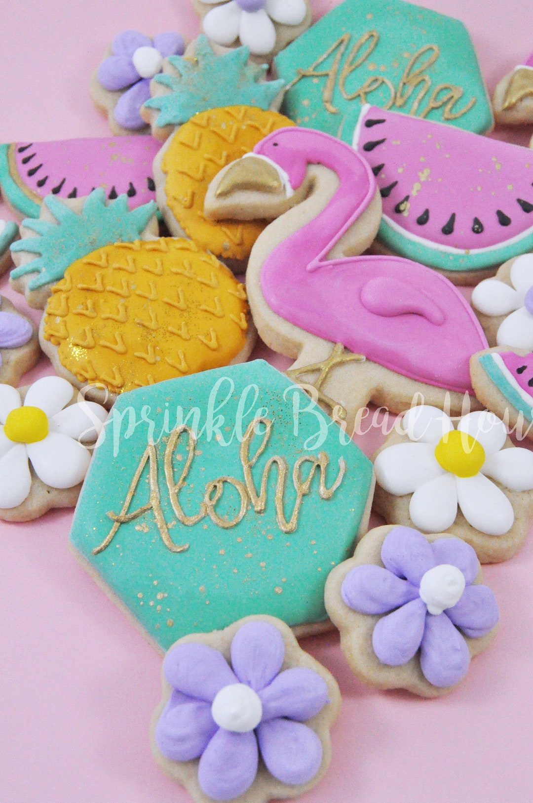 Aloha, Pineapple, Flamingo and Watermelon Tropical Sugar Cookies ...