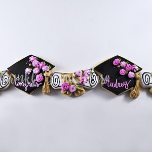 Graduation Cookies - Personalized Floral Sugar Cookies - Graduation ...