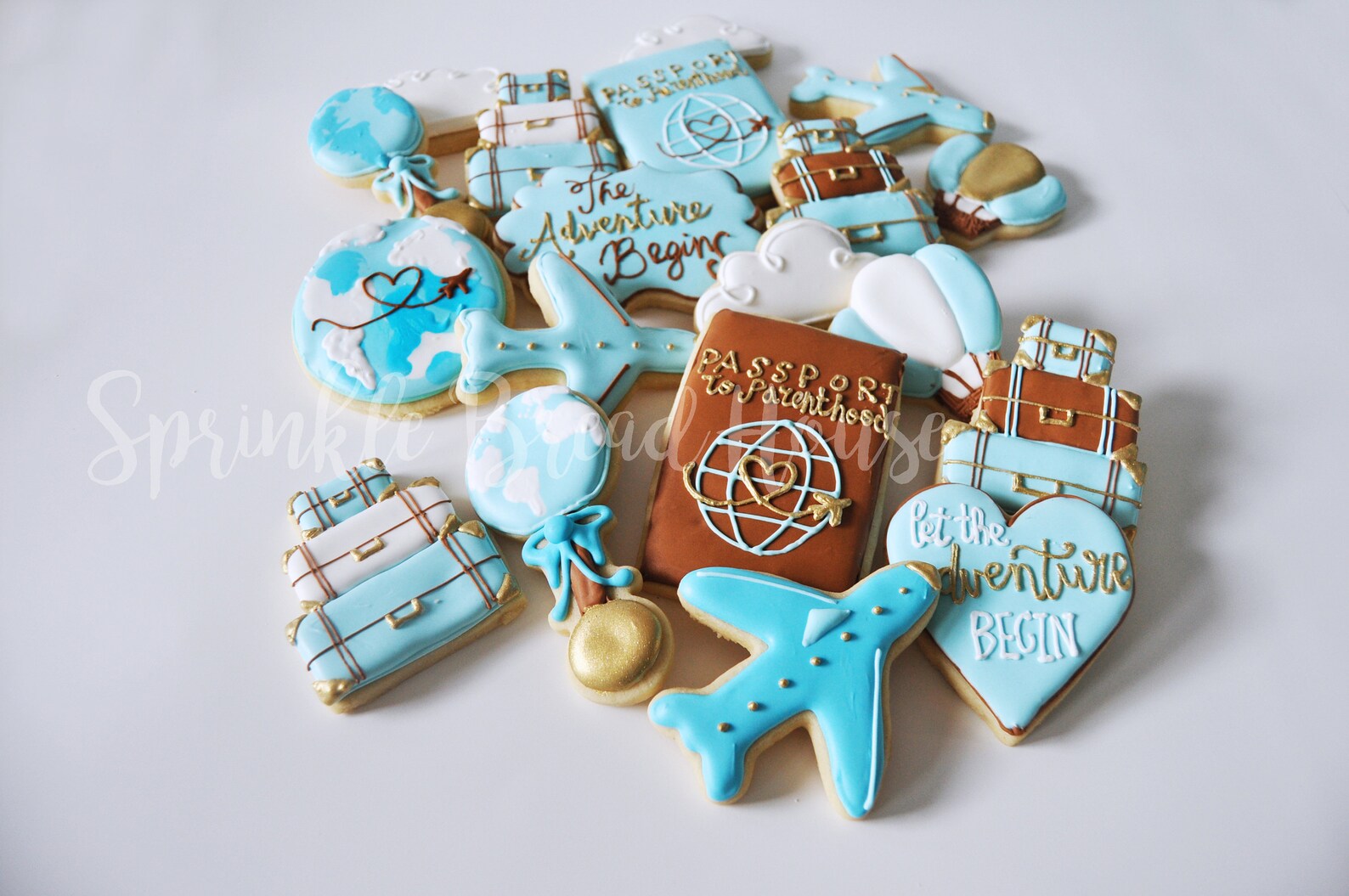 Adventure Custom Baby Shower Sugar Cookies - It's a Boy - Passport Baby ...