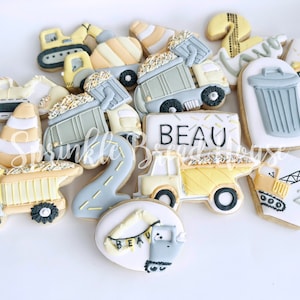 Customizable Construction Party Cookies - Birthday Garbage Truck Party ...