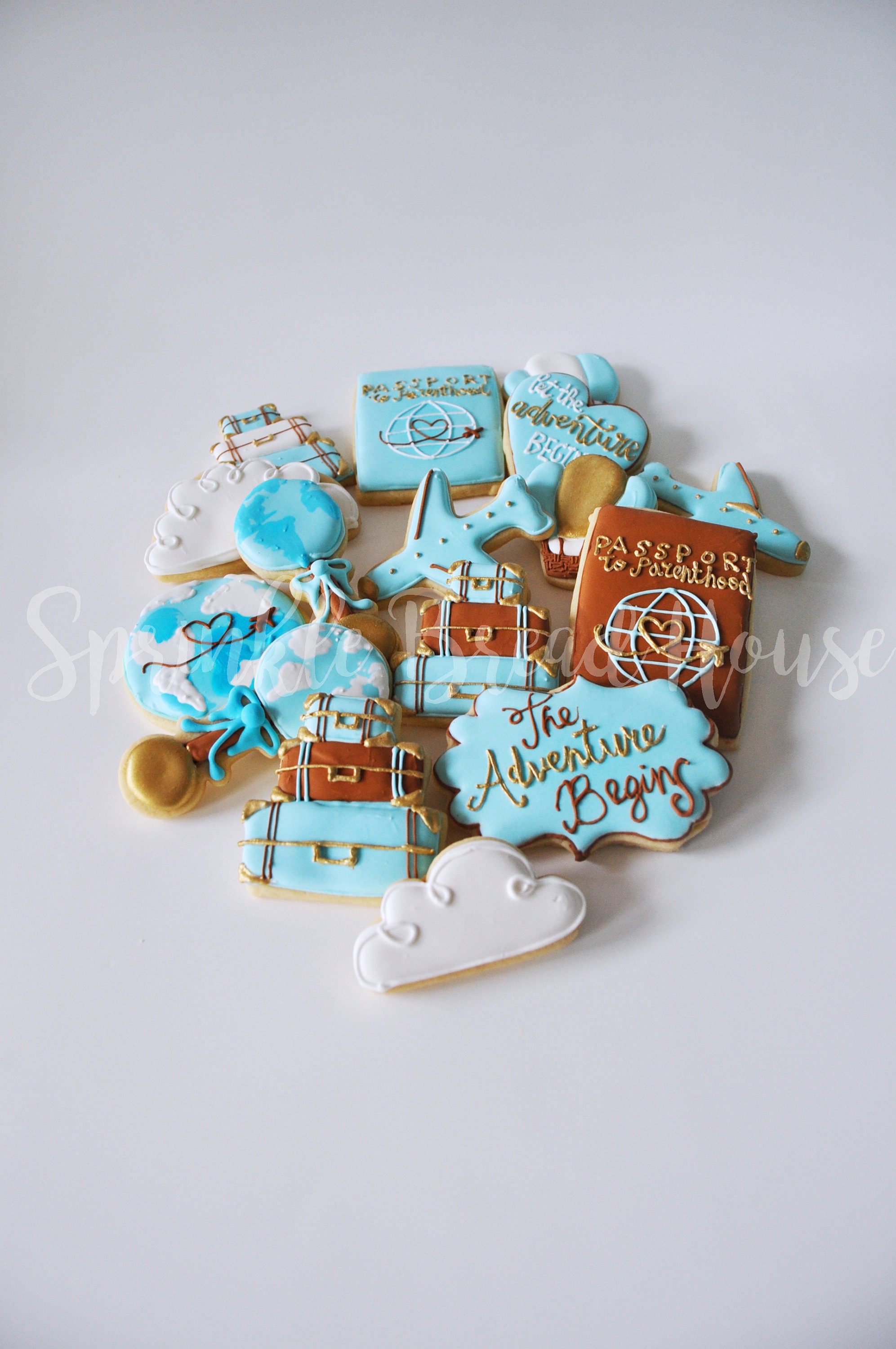 Adventure Custom Baby Shower Sugar Cookies - It's a Boy - Passport Baby ...