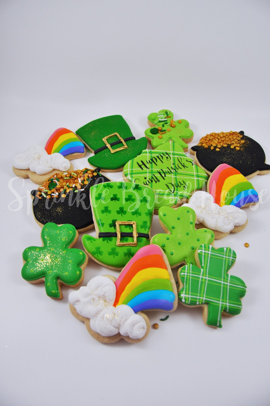 Assorted Happy Saint Patrick's Day Cookies - Shamrock Cookies ...