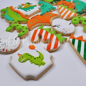 3 Rex Dinosaur Party Cookies -birthday Dino Party -partysaurus Cookies ...