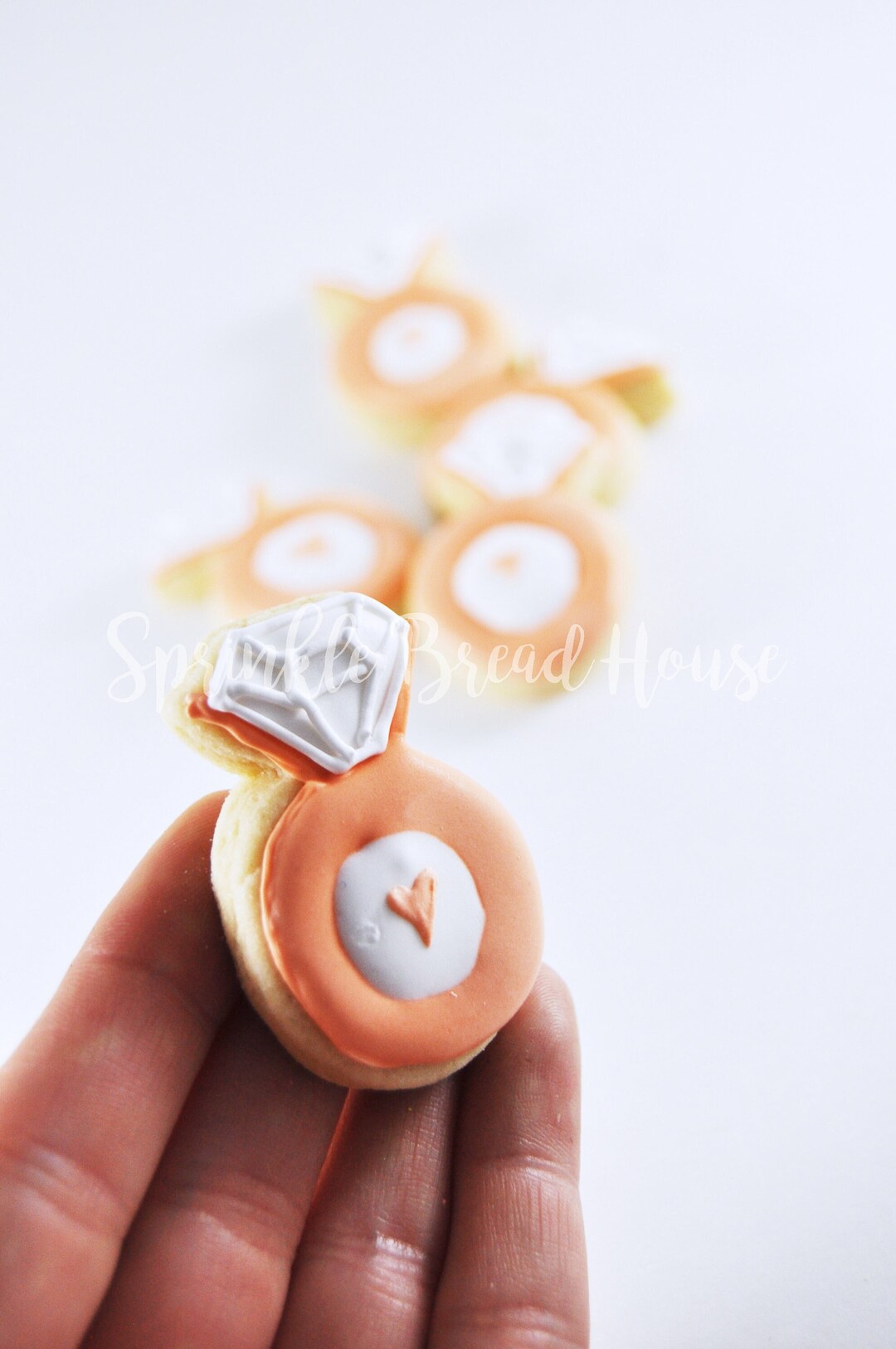 Mini Custom Color Wedding Ring Cookies Diamond Ring Engagement Party ...