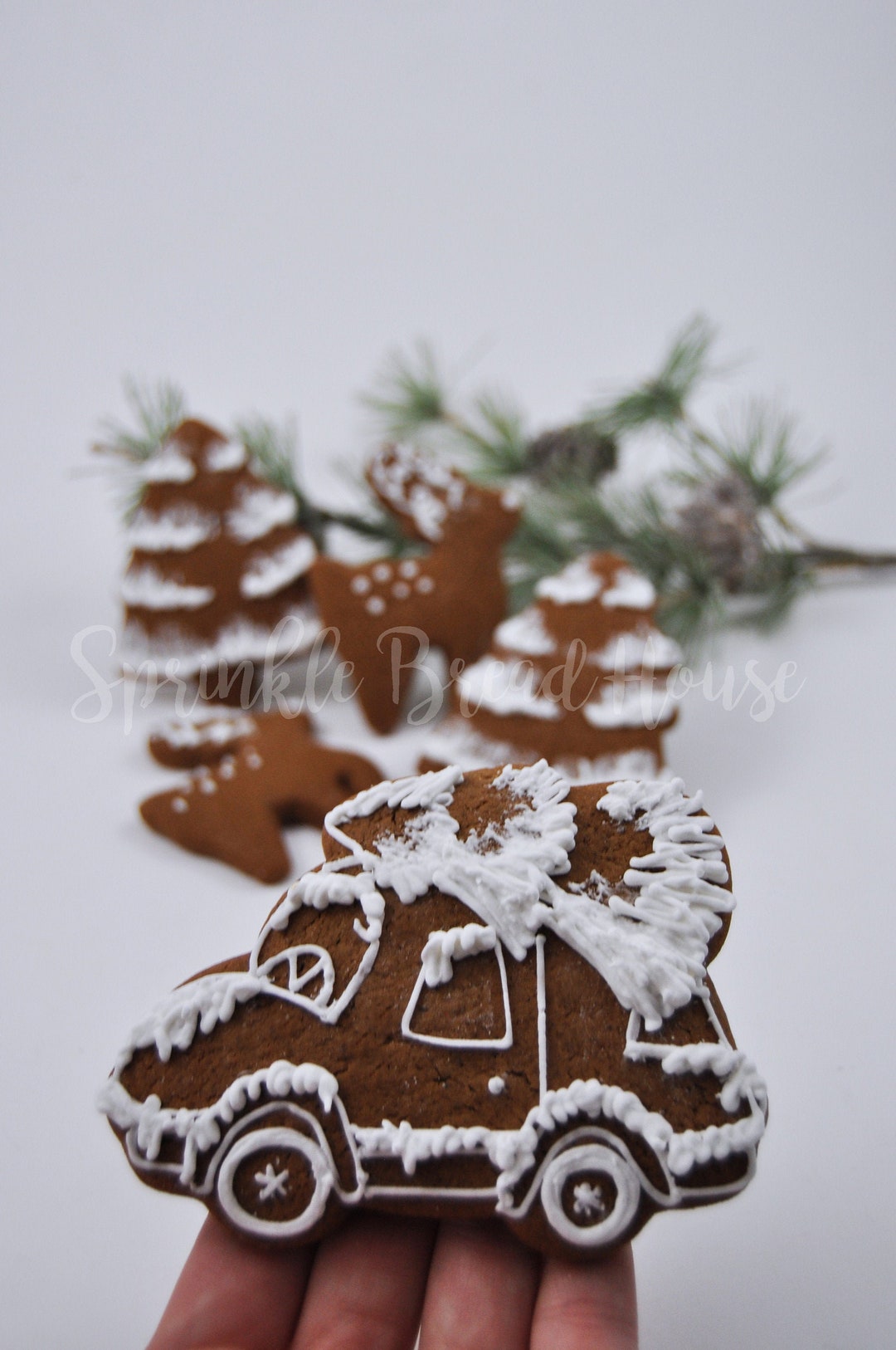 Winter Woodland Christmas Tree Truck Reindeer and Christmas Tree ...
