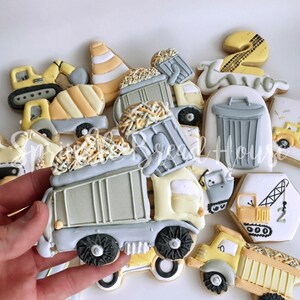 Customizable Construction Party Cookies - Birthday Garbage Truck Party ...