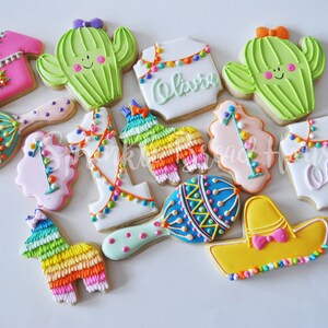 Personalized Fiesta Cookies - First Fiesta Birthday Party Favor - Cinco ...