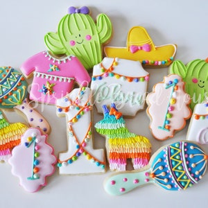 Personalized Fiesta Cookies - First Fiesta Birthday Party Favor - Cinco ...
