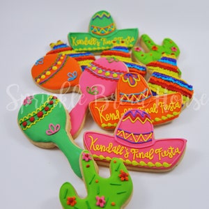 Custom Fiesta Cookies - Cinco De Mayo - Tex Mex - Cactus Cookies ...
