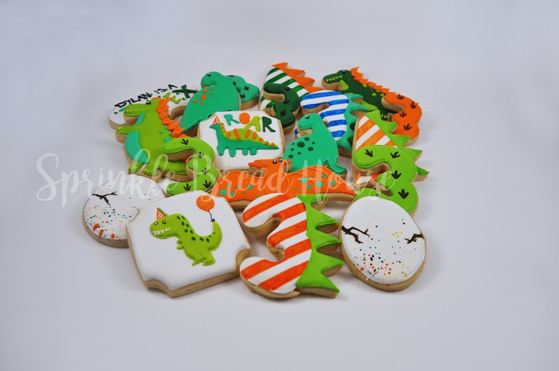 3 Rex Dinosaur Party Cookies birthday Dino Party partysaurus - Etsy