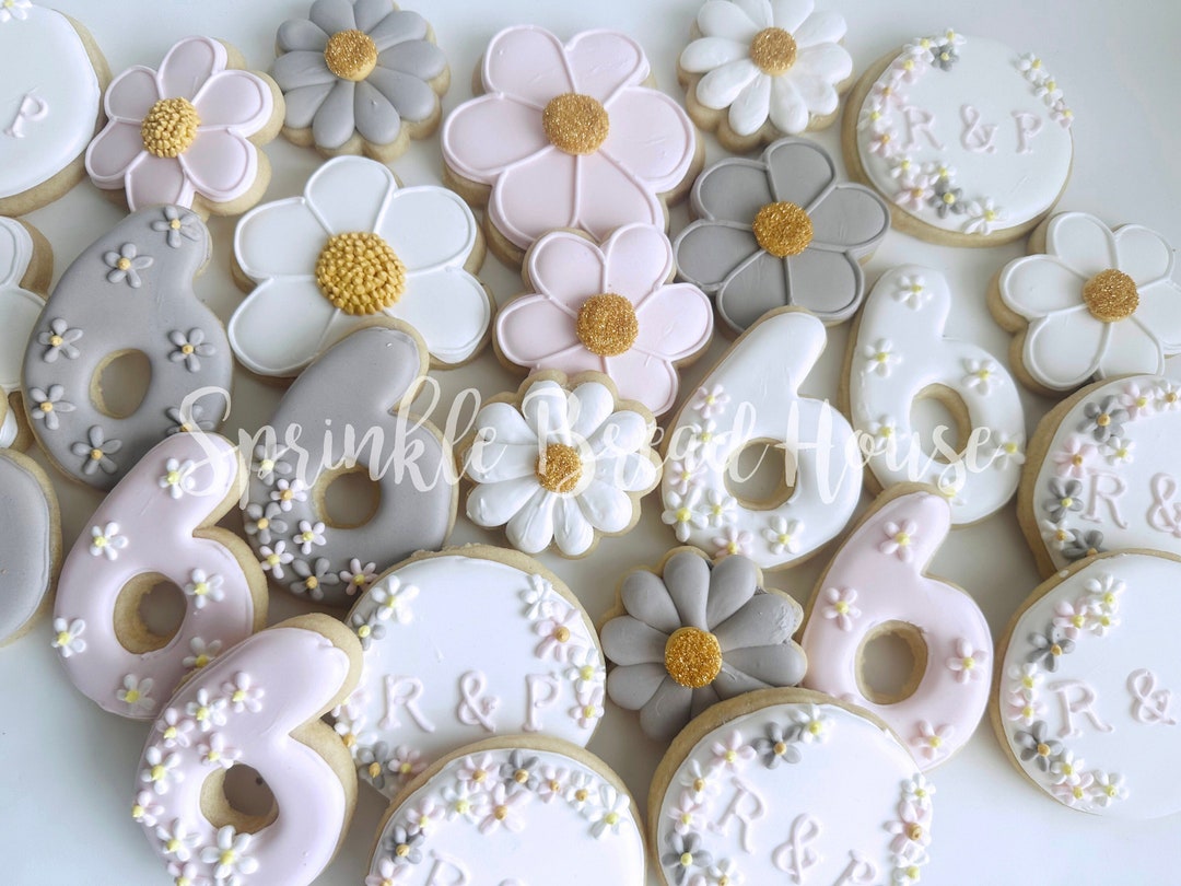 Customizable Daisy Flower Cookies - Daisies Cookies - Daisies Flower ...