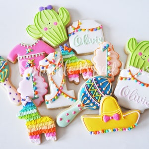 Personalized Fiesta Cookies - First Fiesta Birthday Party Favor - Cinco ...