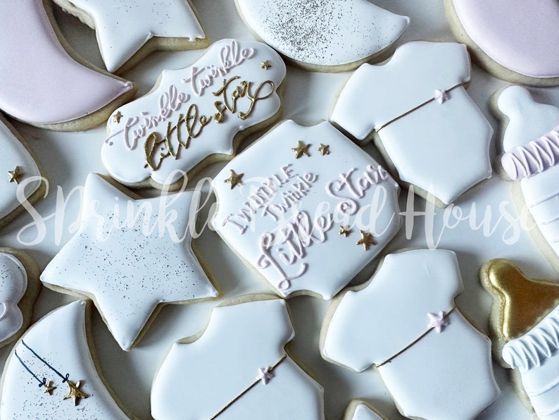 Twinkle Twinkle Little Star Baby Shower Sugar Cookies - Little Star ...