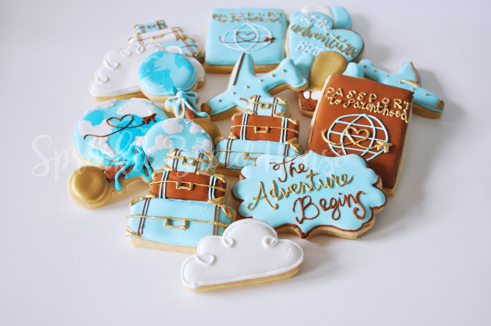 Adventure Custom Baby Shower Sugar Cookies - It's a Boy - Passport Baby ...