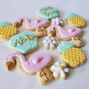 Pastel Aloha, Pineapple, Flamingo and Watermelon Tropical Sugar Cookies ...