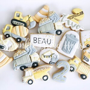 Customizable Construction Party Cookies - Birthday Garbage Truck Party ...
