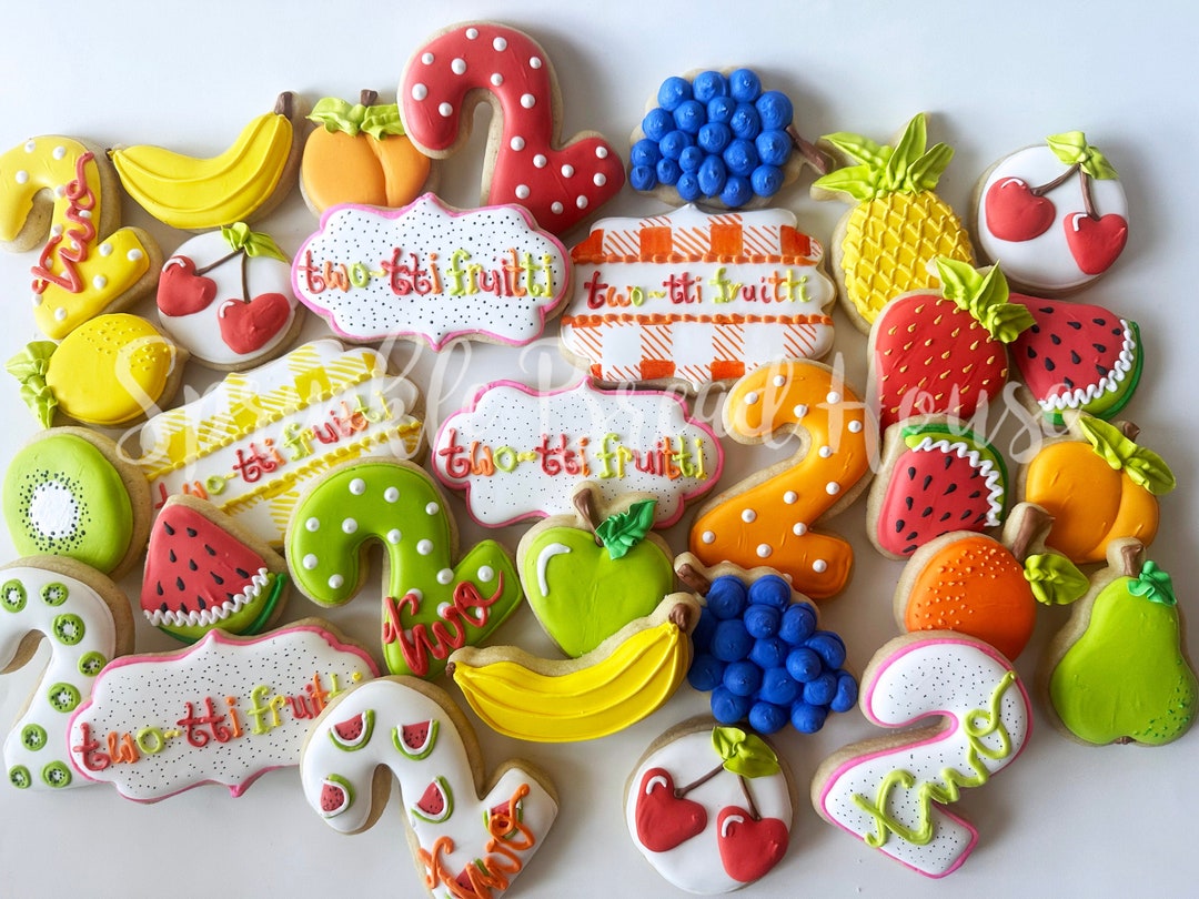 Tutti Frutti Cookies - Two-tti Frutti Cookies - Fruitti Party - Fruit ...