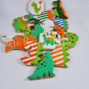 3 Rex Dinosaur Party Cookies -birthday Dino Party -partysaurus Cookies ...