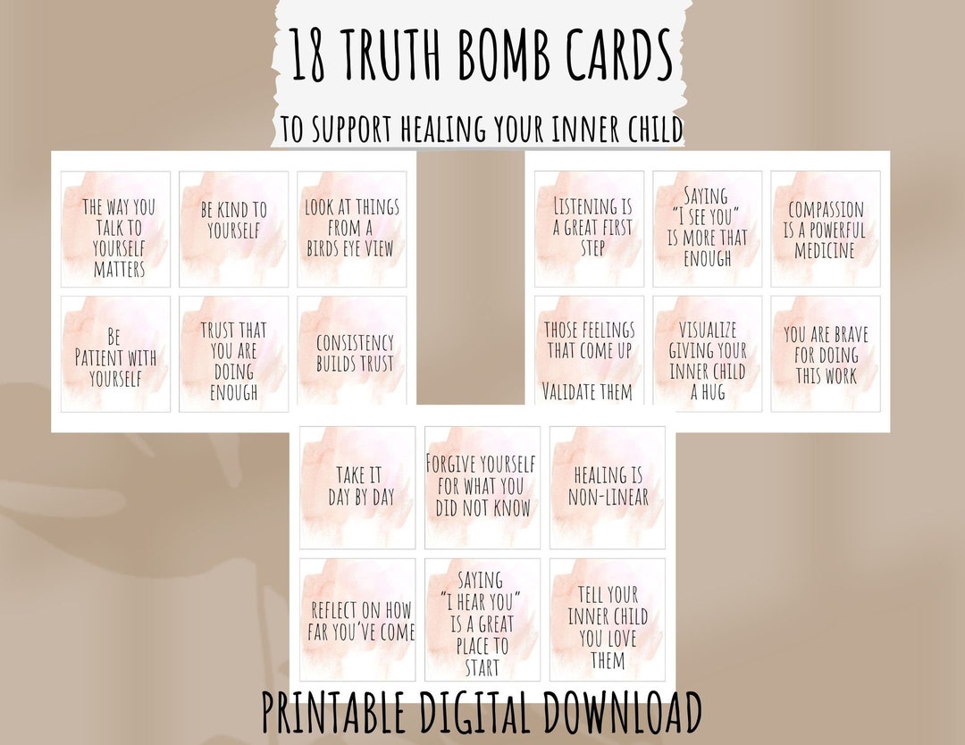 18 Truth Bomb Cards, to Support Your Inner Child Healing Journey ...