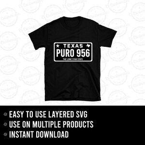 Puro 956 Texas License Plate SVG Cut Files (digital Download) - Etsy