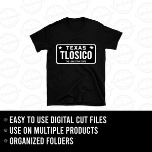 Texas License Plate SVG Cut Files: Tlosico Design (digital Download) - Etsy