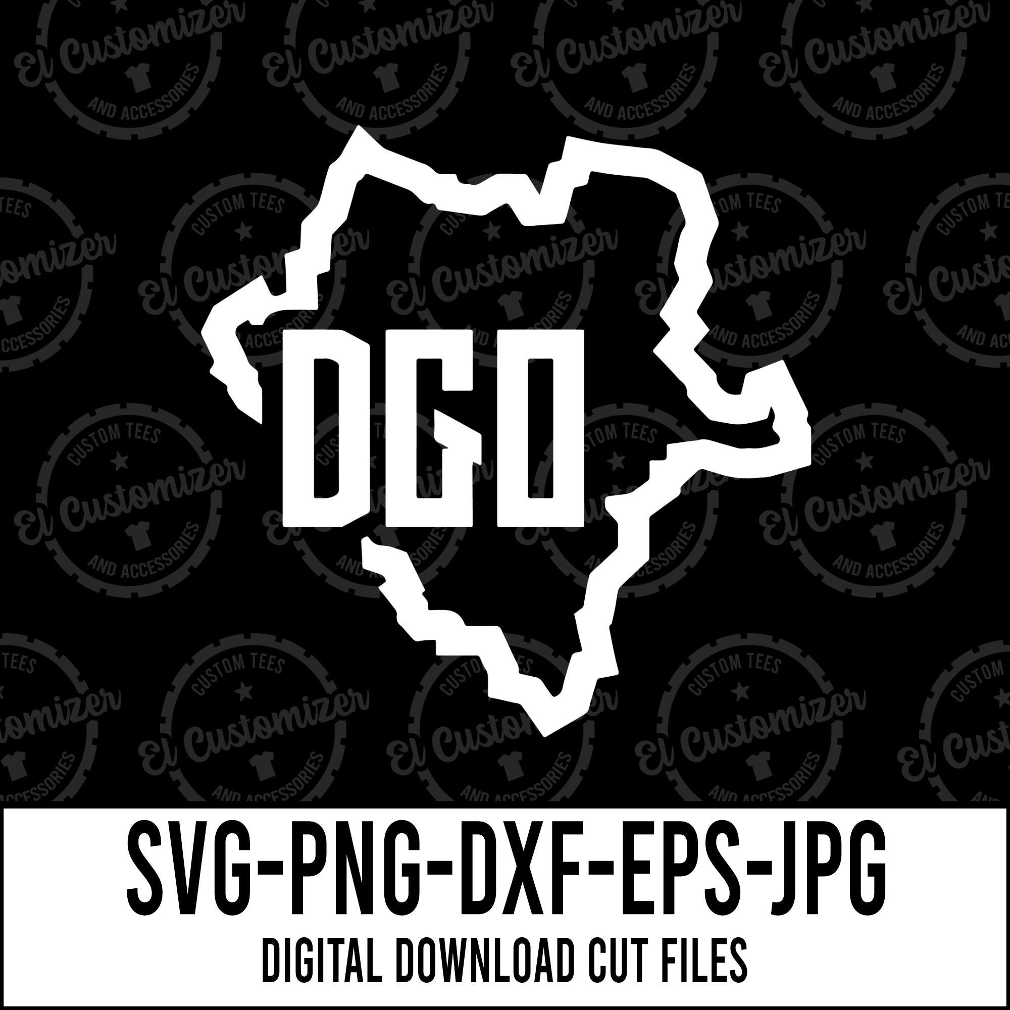 Durango Mexico Map Inside DGO Letters Svg Png Dxf Jpg Eps Digital Files ...