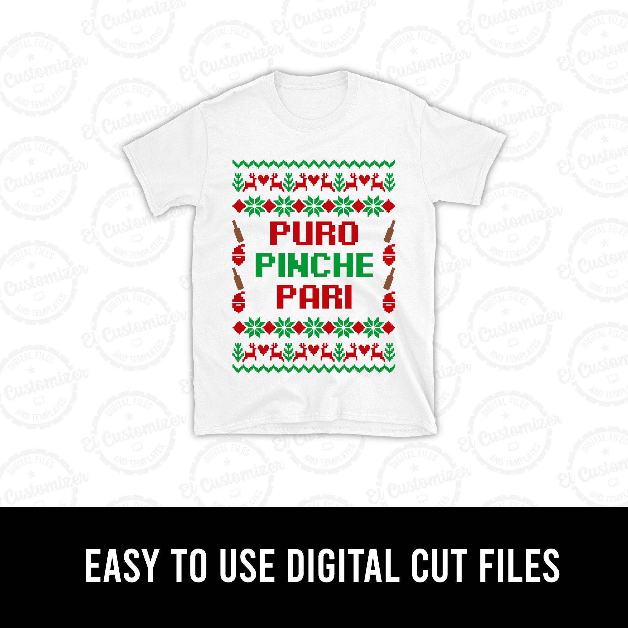 Puro Pinche Pari SVG Ugly Christmas Sweater Svg - Dxf - Jpg - Png - Eps ...