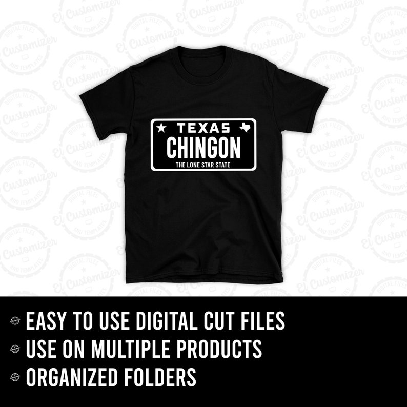 Chingon Texas License Plate SVG Cut Files (digital Download) - Etsy