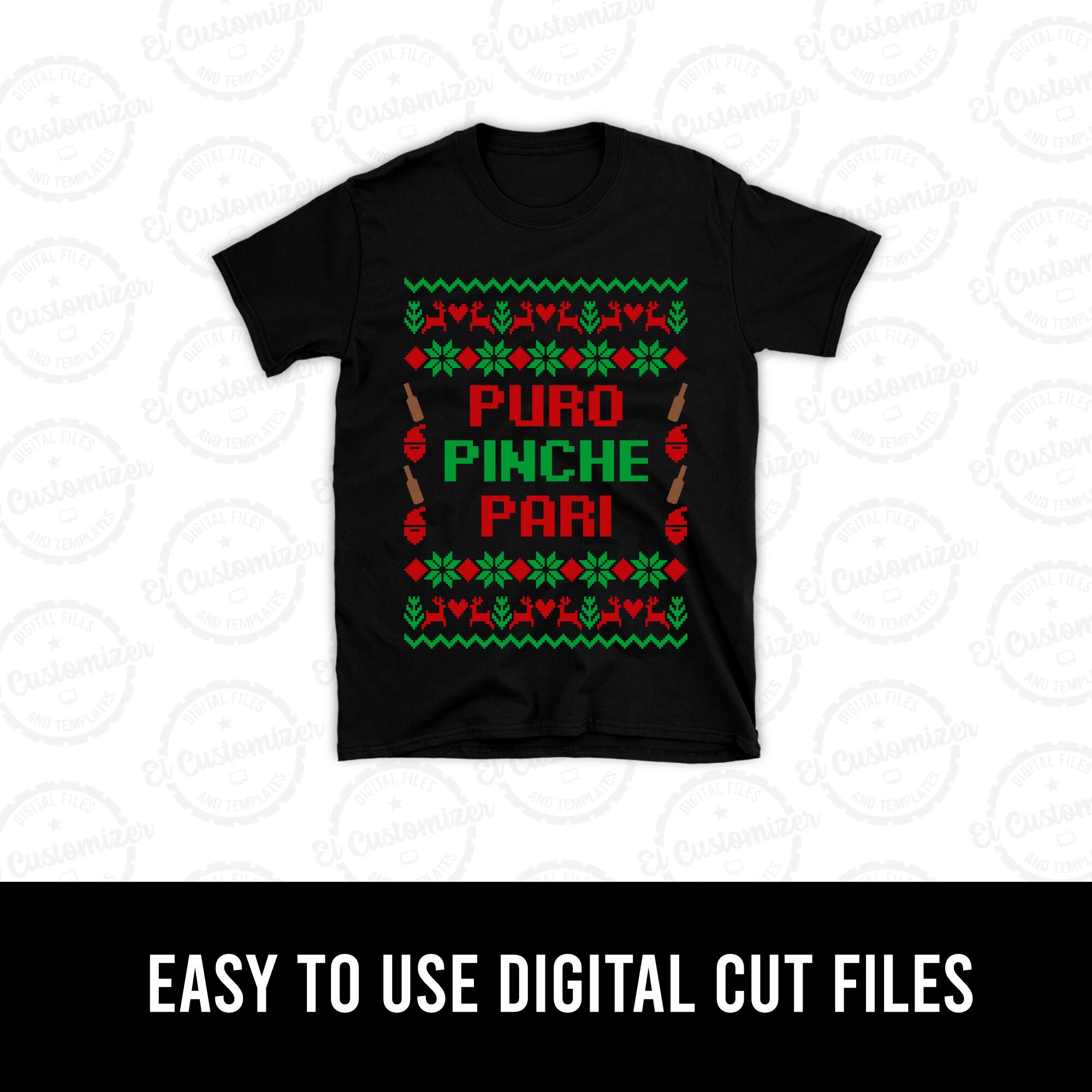 Puro Pinche Pari SVG Ugly Christmas Sweater Svg Dxf Jpg - Etsy