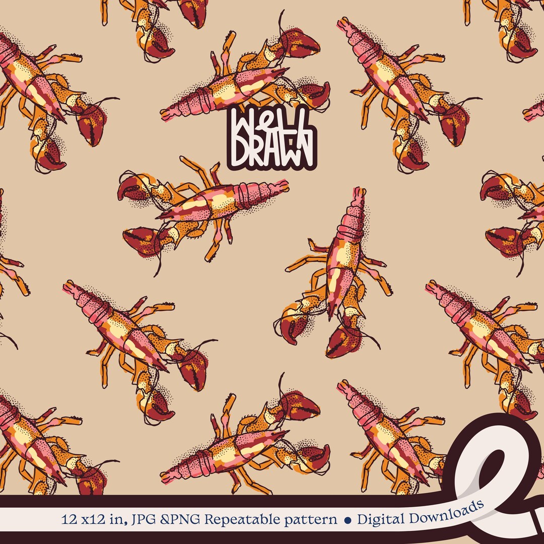 Lobster Seamless Pattern: Nautical Summer Print (digital Download) - Etsy