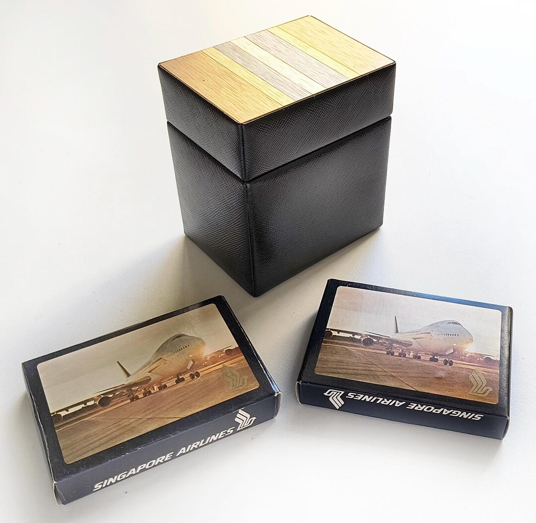 Vintage Singapore Airlines Playing Cards in Original Upholstered Box ...