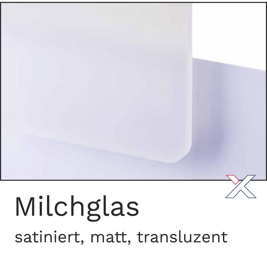 Milchglas weiß satiniert matt. Acrylglas 300 x 200 mm. Platte PMMA ...