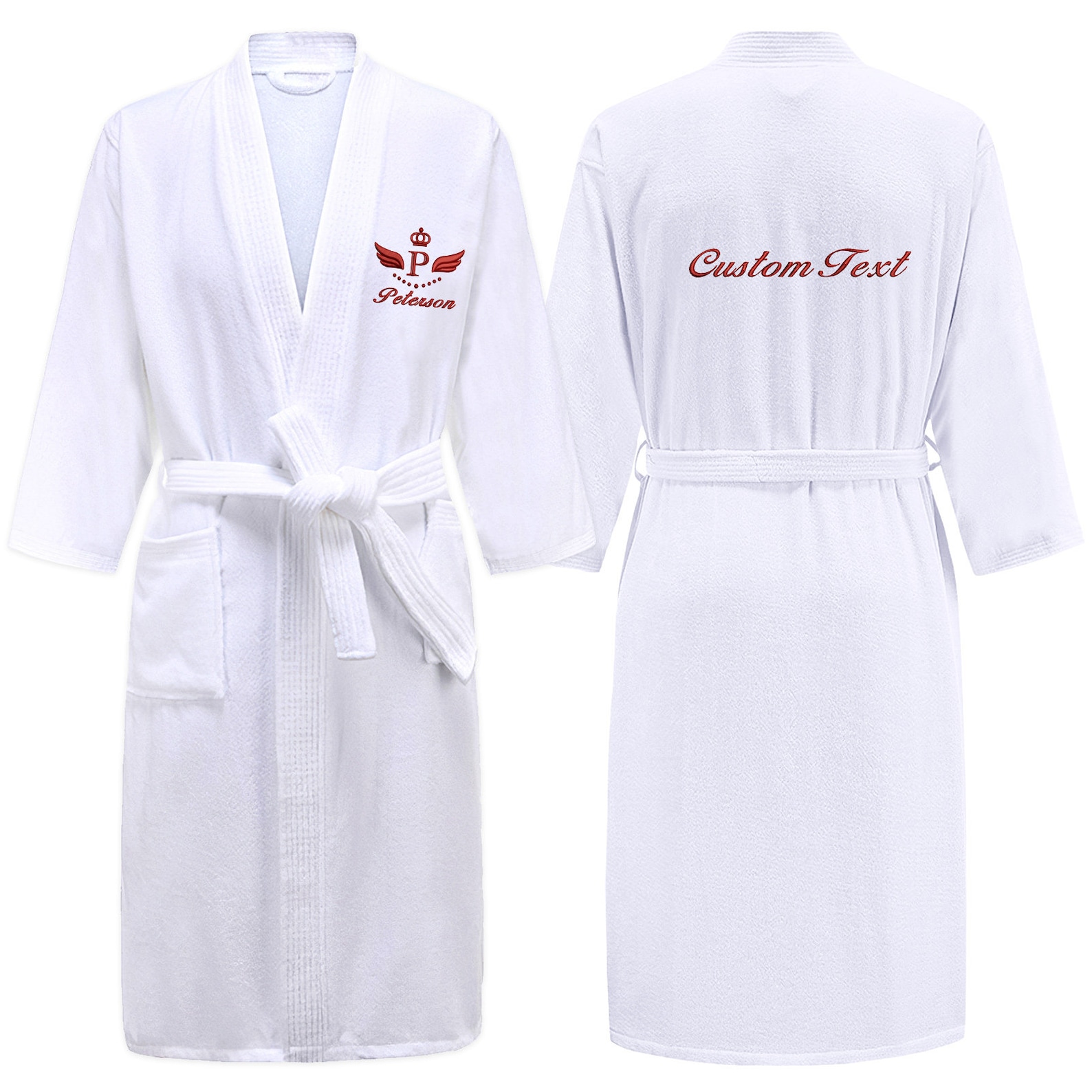 Customizable Logo Bathrobes for Women, Text or Name, Adjustable ...