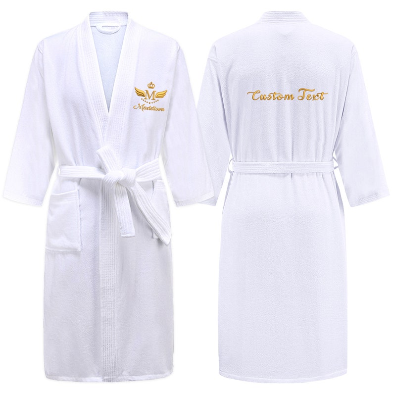 Customizable Logo Bathrobes for Women, Text or Name, Adjustable ...