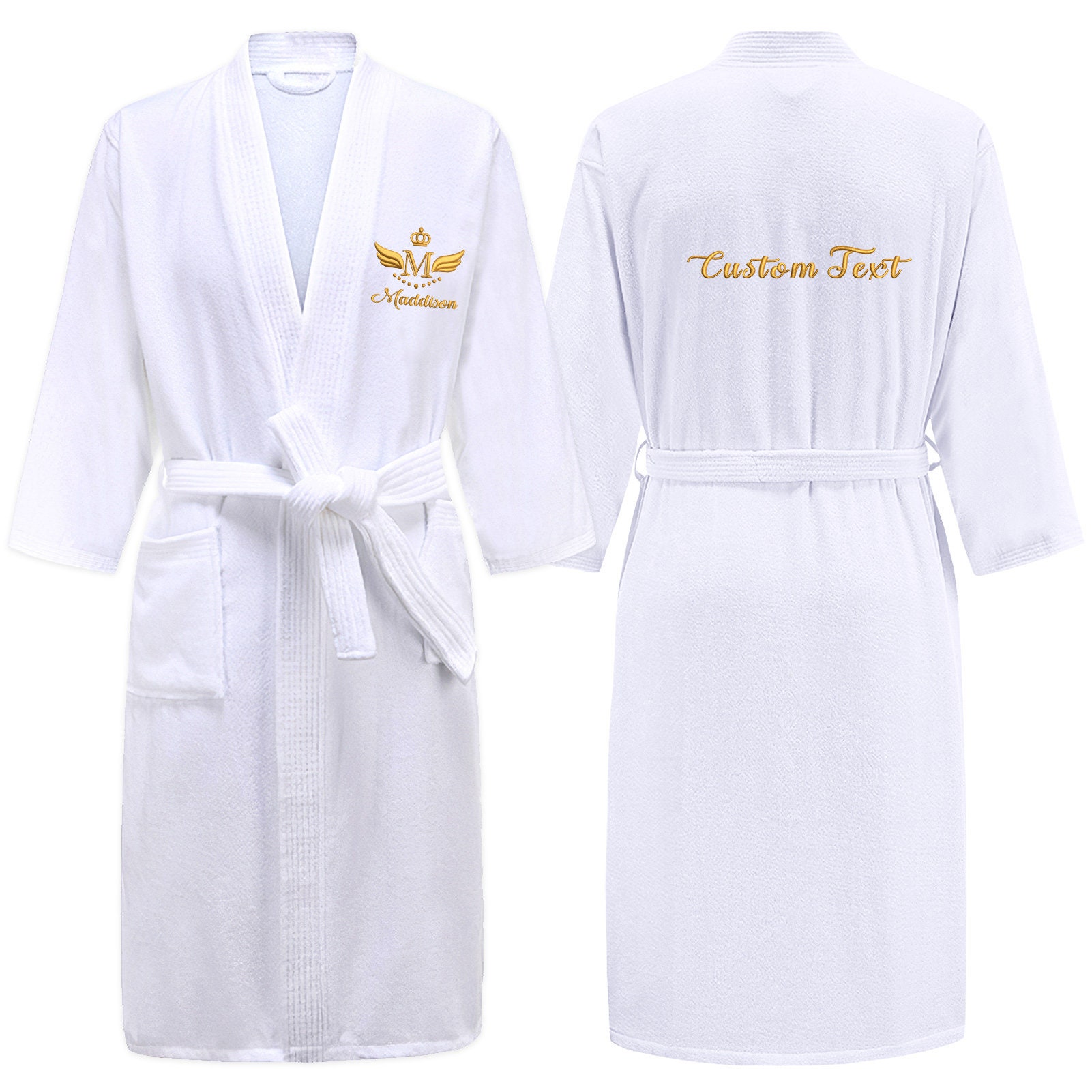 Customizable Logo Bathrobes for Women, Text or Name, Adjustable ...